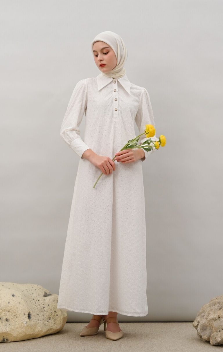 Gamis Zenia Naula White – kalara.id